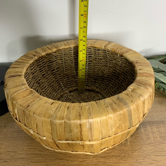 Accents | Grass Wrapped Sturdy Basket Bowl Modern Boho | Poshmark